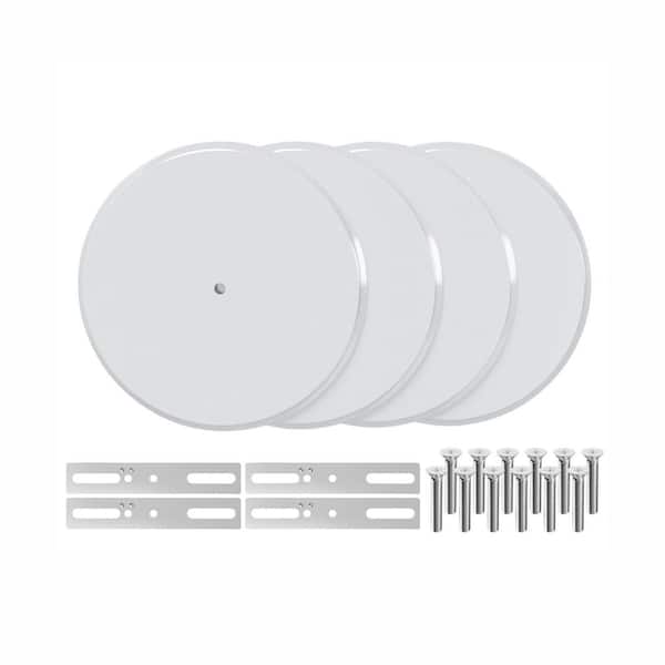 Ceiling Cover Plate Metal Round Blank Electrical Box Cover 5 Inch White ...