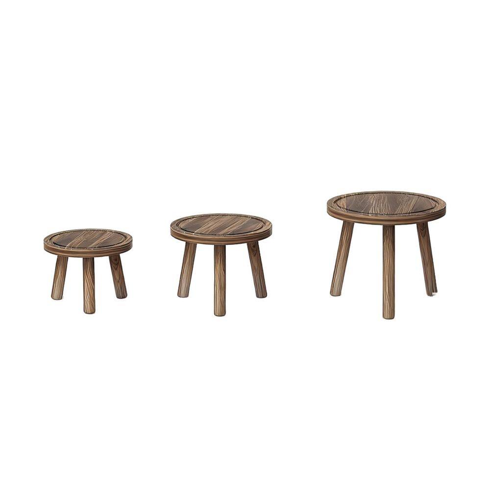 OGETFUUR 3-Pack (11in. W x 11 in. H) Wood Plant Stands Indoor, Single ...