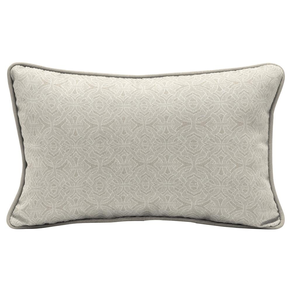 Hampton Bay Cushion Guard Putty Trellis Outdoor Rectangle Lumbar Pillow ...