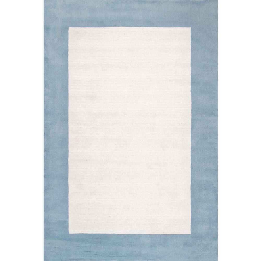 nuLOOM Paine Solid Border Baby Blue 8 ft. x 10 ft. Indoor Area Rug ...