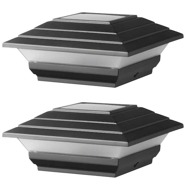 Veranda Solar 4x4 and 6x6 Black Plastic LED Deck Post Cap Light (2-Pack ...