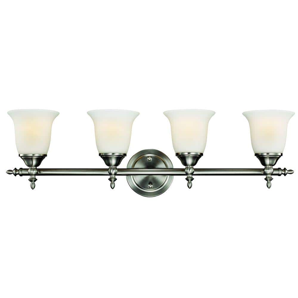Hampton Bay Olgelthorpe 4-Light Brushed Nickel Bathroom Vanity Light ...
