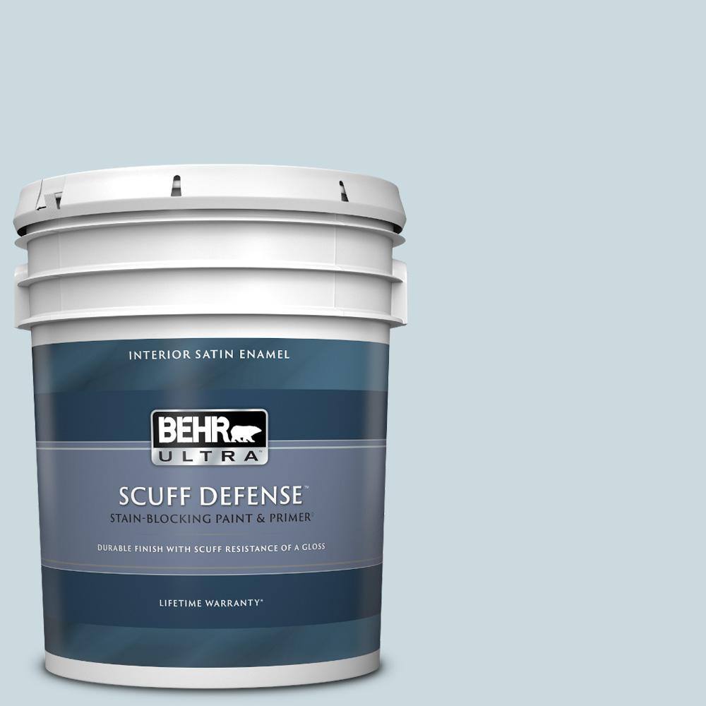 BEHR ULTRA 5 gal. #MQ3-53 Sky Light View Extra Durable Satin Enamel ...