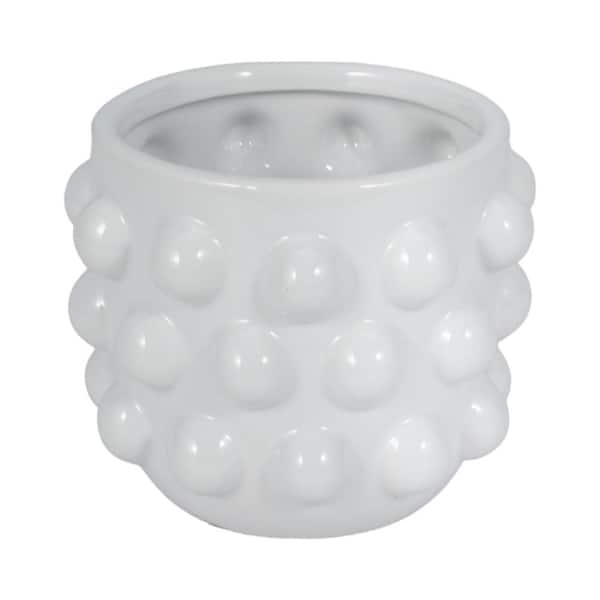 Liv & Skye White Ceramic Big Bubble Decorative Planter (6 in. W x 5 in. H) 20358-01 - The Home Depot