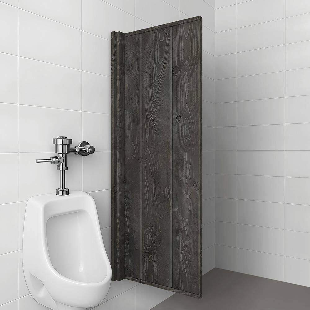 CALHOME 18 in. x 42 in. Carbon Gray Solid Pine Wood Bathroom Urinal ...