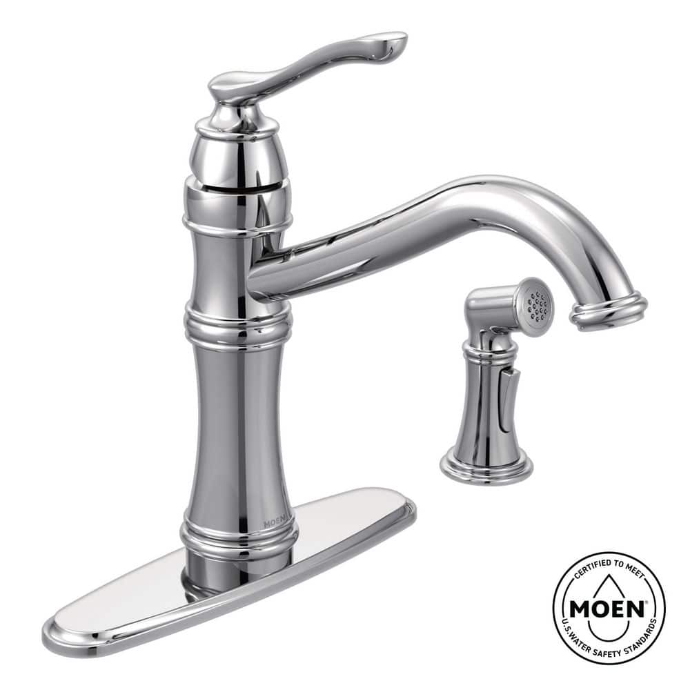 MOEN Belfield Single-Handle Standard Kitchen Faucet with Side Sprayer ...