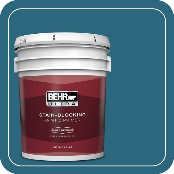 BEHR ULTRA 5 gal. #M480-7 Ice Cave Extra Durable Flat Interior Paint ...