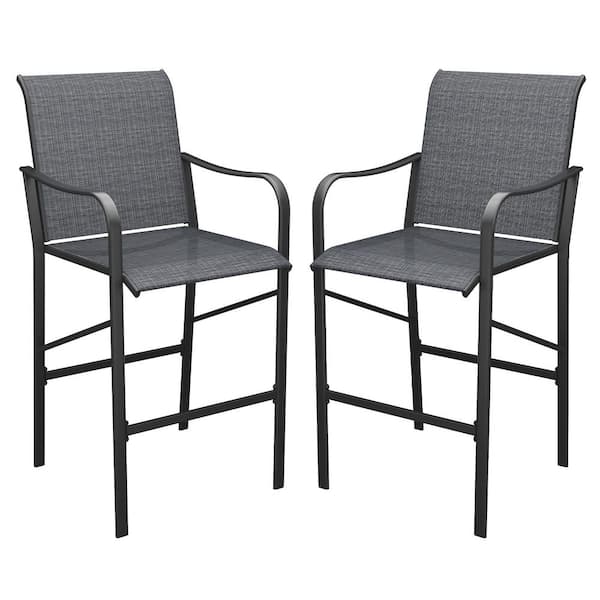Outdoor Steel High Bar Stool, High Top Tall Bar Chairs for Porch Deck ...