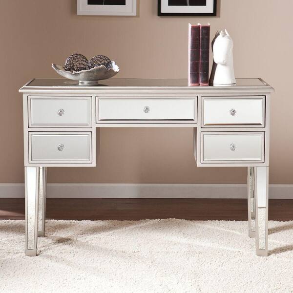 Southern Enterprises Elberta Silver Mirrored Console Table HD865454 ...