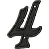 Everbilt 5-1/2 in. Black Plastic House Number 4 30946 - The Home Depot