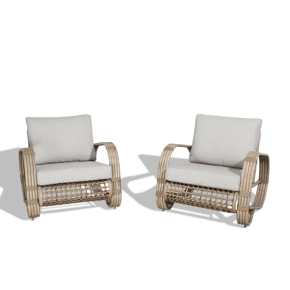 ULAX FURNITURE 2-Piece Aluminum Patio Conversation Chairs Set with ...