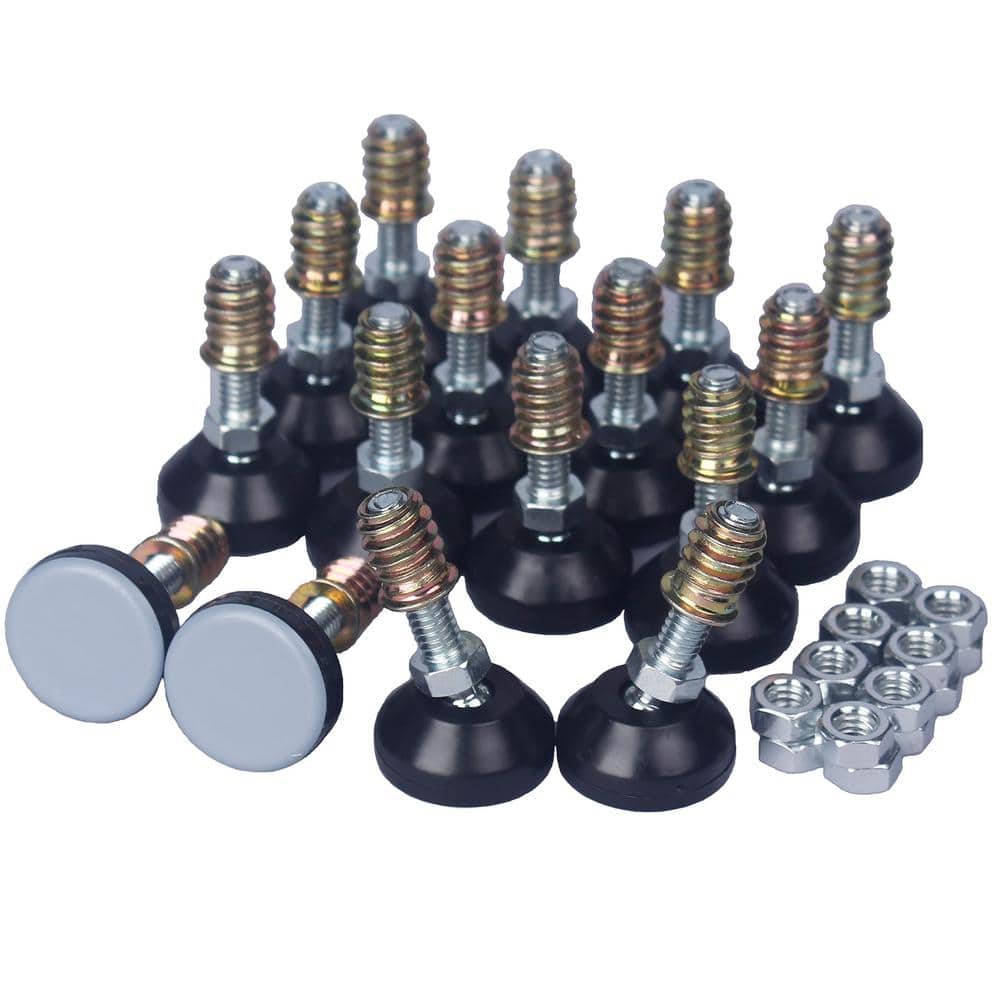 Angel Sar Furniture Leveler with Threaded Shank Adjust Pads, 25 mm 1/4 ...