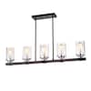Warehouse of Tiffany Henlu 40 in. 5-Light Black Indoor Chandelier HM147 ...