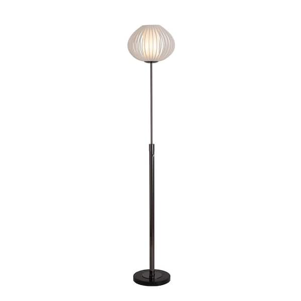 NOVA of California 72 in. Bloom Black Nickel 1-Light Torchiere Smart ...
