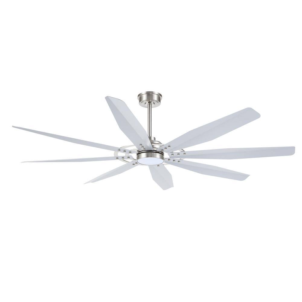MLiAN 60 in. 8 Blades Nickel Indoor LED Ceiling Fan with Remote control ...