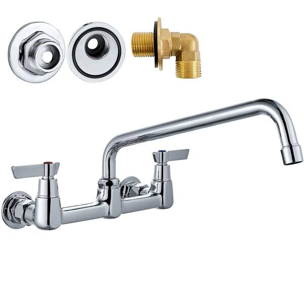 PICTURESQUE CENDU LLC Double Handle Wall Mount Standard Kitchen Faucet ...