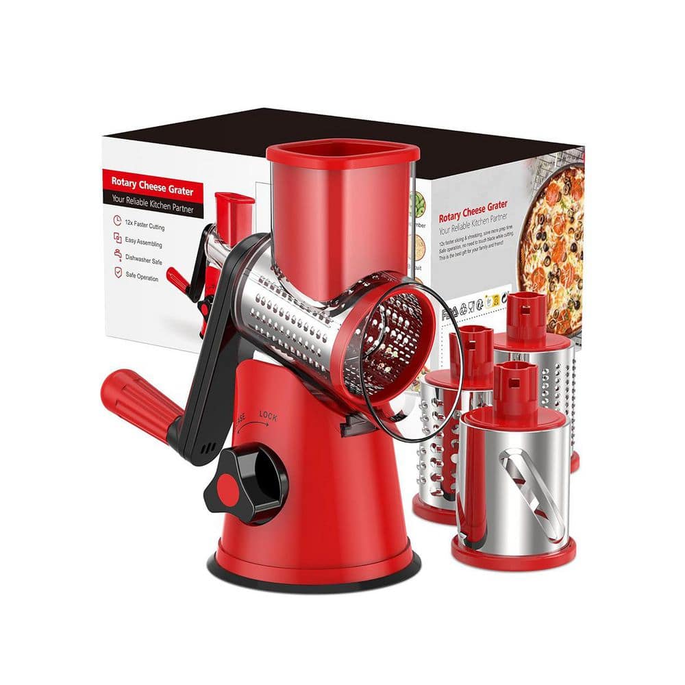 Lynzavix Rotary Series White Kitchen Grater Vegetable Slicer with 3 ...