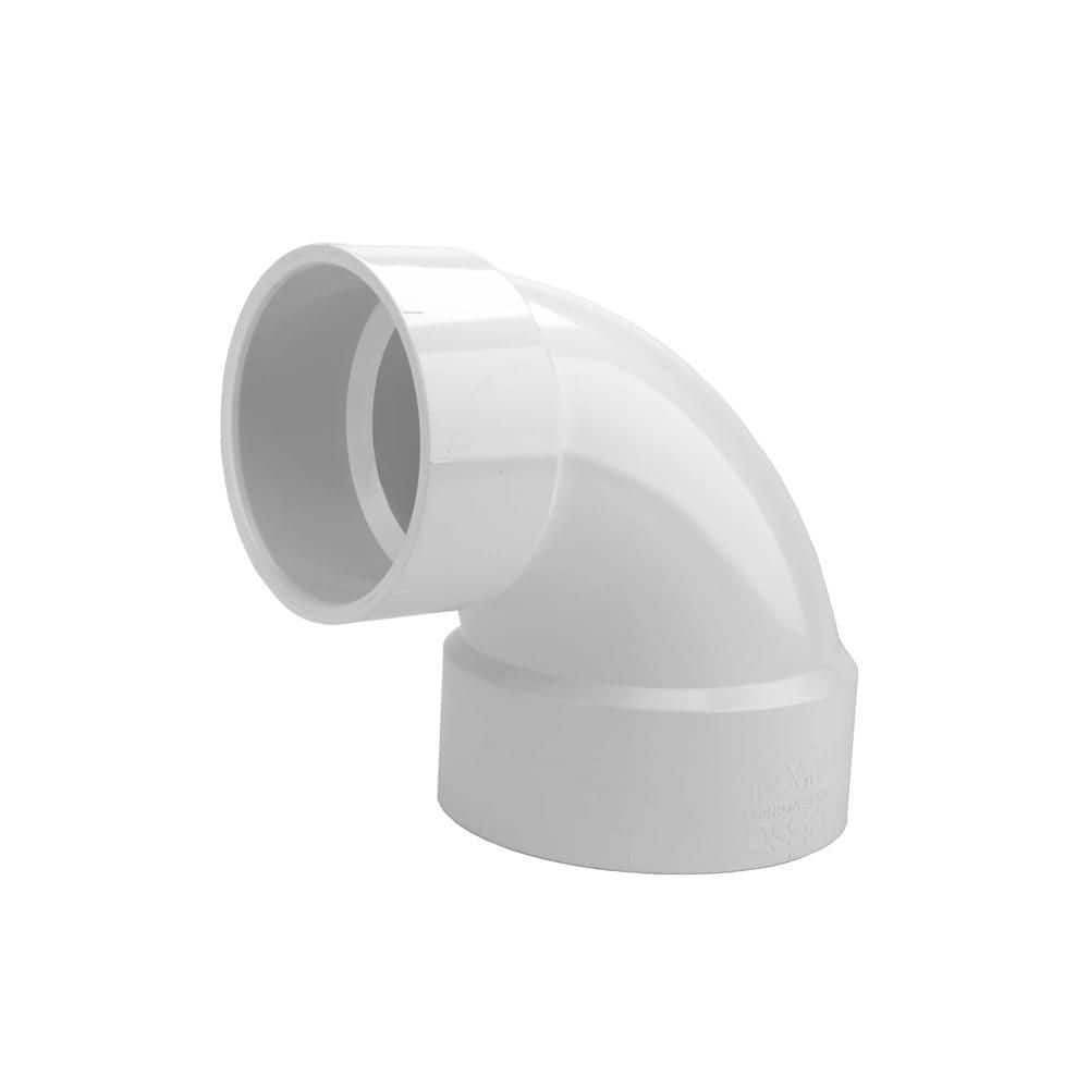 VPC 3 in. x 4 in. PVC DWV 90-degree Closet Bend Hub x SPG Elbow Fitting ...