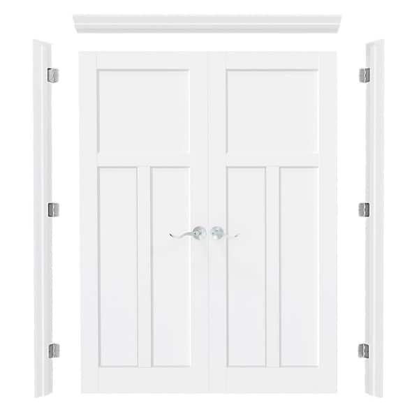 TENONER 56 in. x 80 in. T-Shaped, Solid Core, Universal White Primed ...