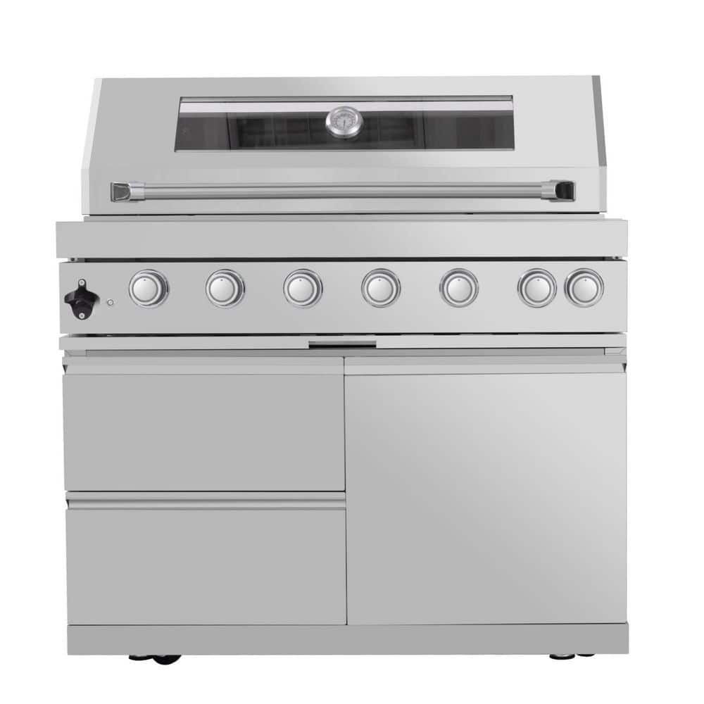 Boosicavelly 6-Burner Propane Gas Grill Island in Stainless Steel ...