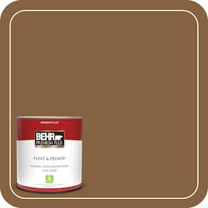 BEHR PREMIUM PLUS 8 oz. #MQ2-10 Burnt Caramel Semi-Gloss Interior ...