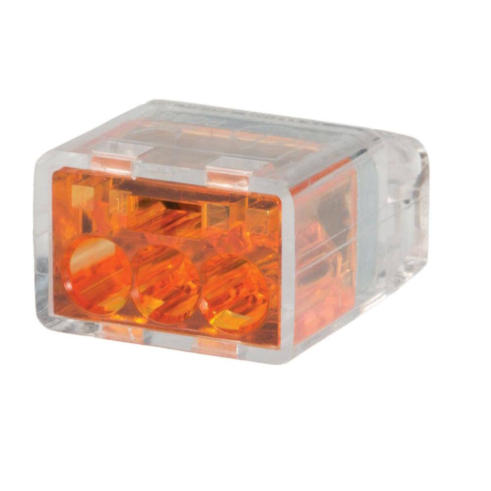 Contractor's Choice Orange 3 Port Push-In Wire Connector (100-Pack ...