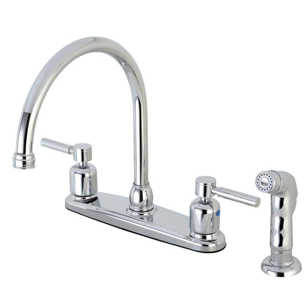 Kingston Brass Modern 2-Handle High Arc Standard Kitchen Faucet with ...