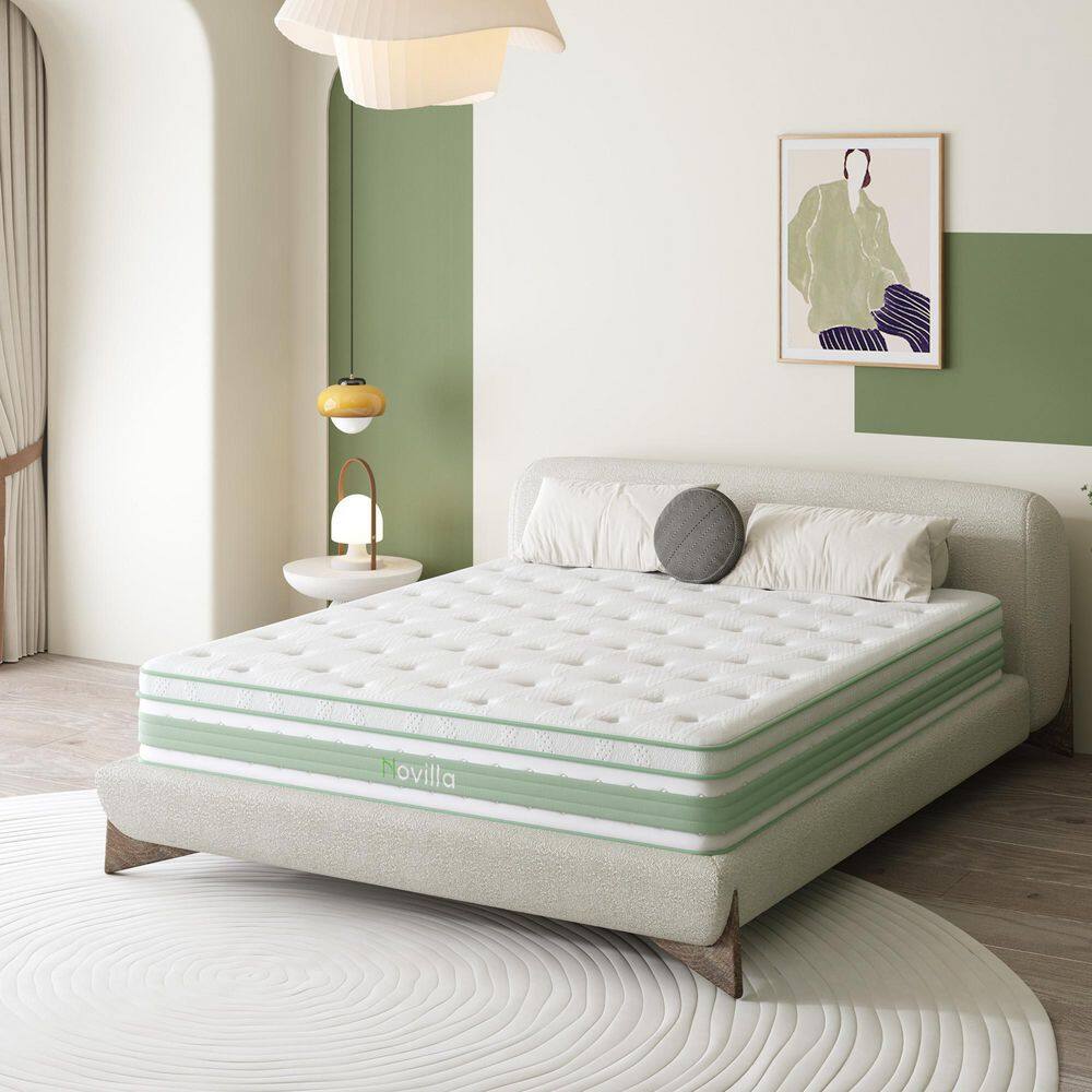 Novilla Full Medium Gel Memory Foam Hybrid Mattress 12 in. Bed-in-a-Box ...