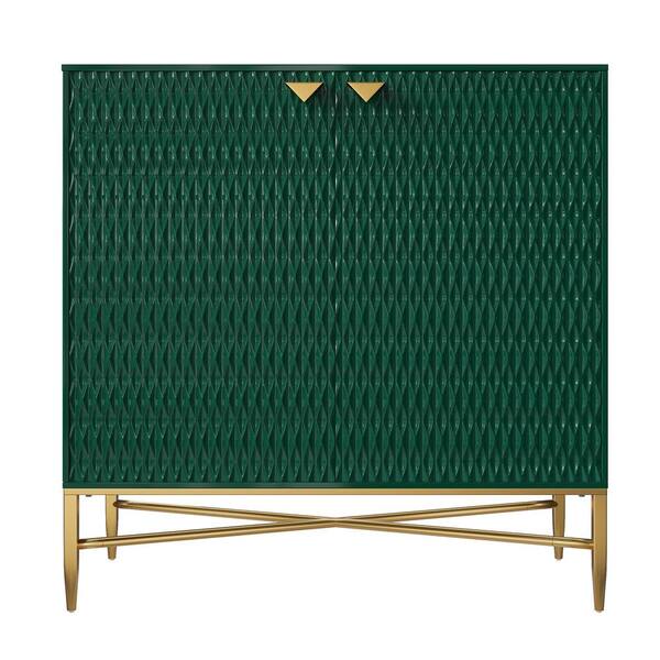 Boyel Living 32.8 in. H 2 Door Green Locker Accent Storage Cabinet with ...