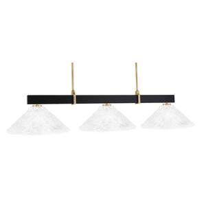 Balmore 3-Light Matte Black Billiard Light with 16 in. Italian Bubble ...