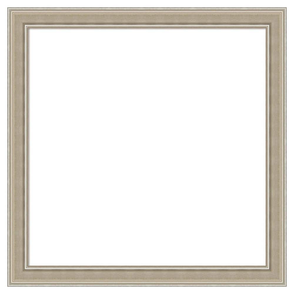 Amanti Art Mezzo Silver 28 in. x 28 in. Wood Framed Dry Erase Magnetic ...