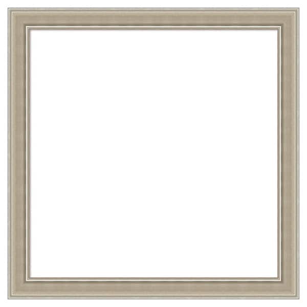 Amanti Art Mezzo Silver 28 in. x 28 in. Wood Framed Dry Erase Magnetic ...