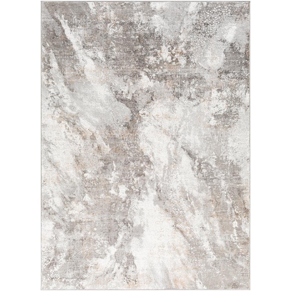 Livabliss Allegro Light Grey 7 ft. x 9 ft. Modern Indoor Area Rug ...