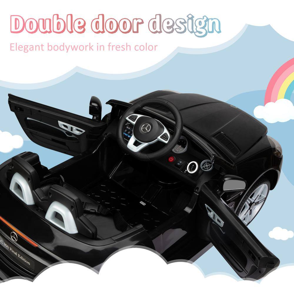 Buy 12-Volt Kids Car Ride On Licensed Mercedes-Benz Electric Vehicle with LED Lights, Black ...