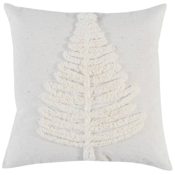 White Christmas Tree Poly Filled 20 in. x 20 in. Decorative Throw ...