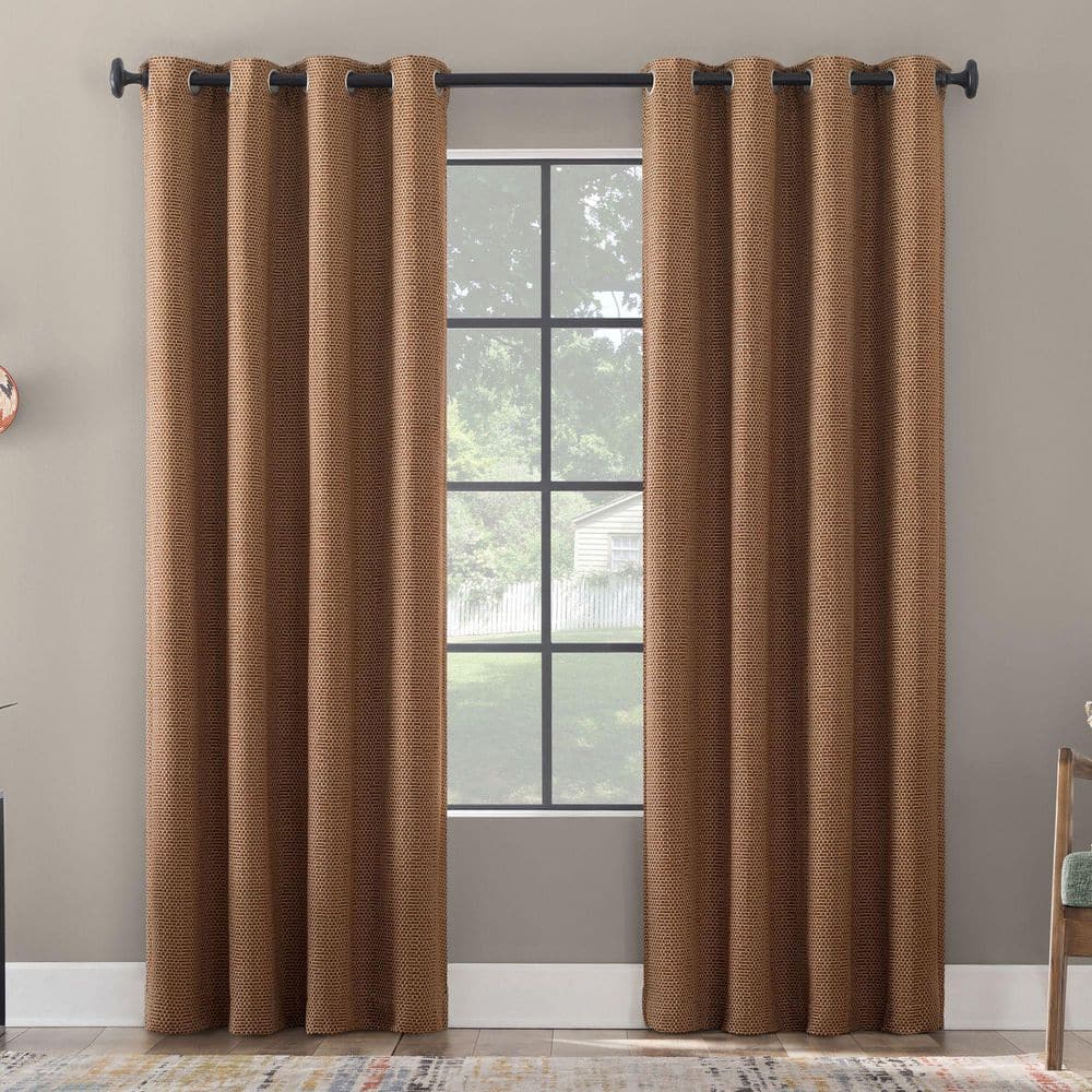 SCOTT LIVING Rafaela Chenille 100% 50 in. W x 96 in. L Blackout Grommet ...