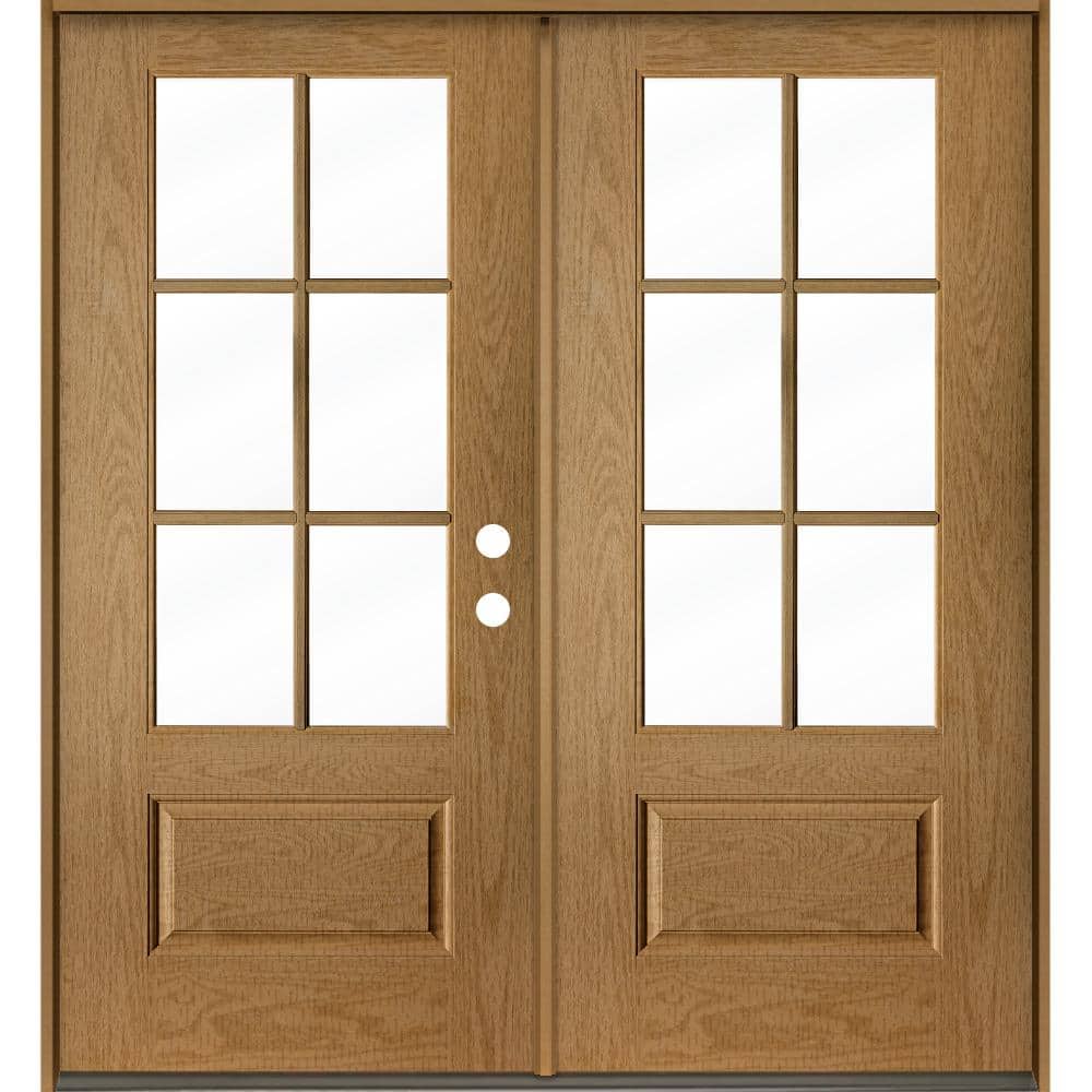 Krosswood Doors Farmhouse 72 in. x 79 in. 6-Lite Left-Active/Inswing ...