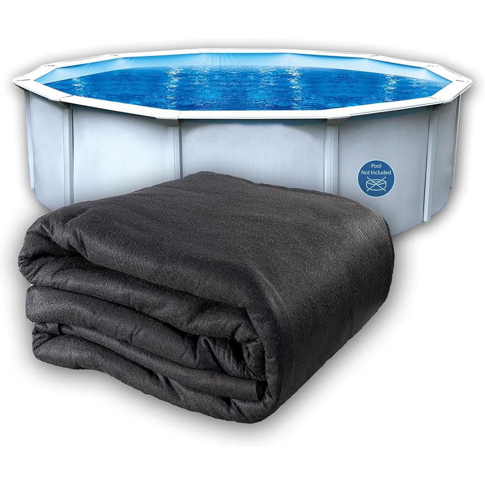 Liner Life 18 ft. Round, Black Pre-Cut Swimming Pool Liner Pad LL18R ...