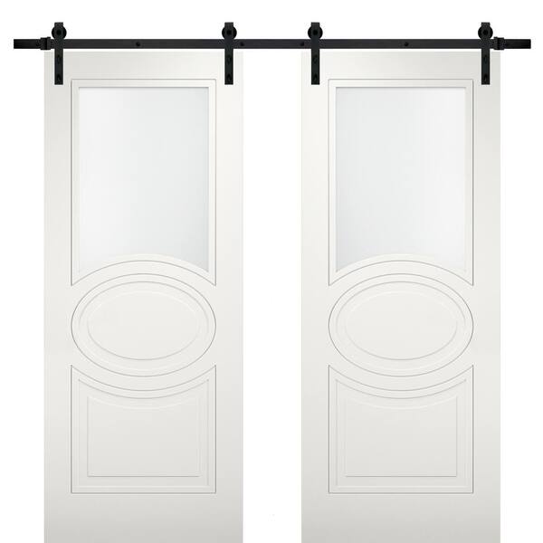 VDOMDOORS 7012 48 in. x 96 in. White Finished MDF Sliding Door with ...