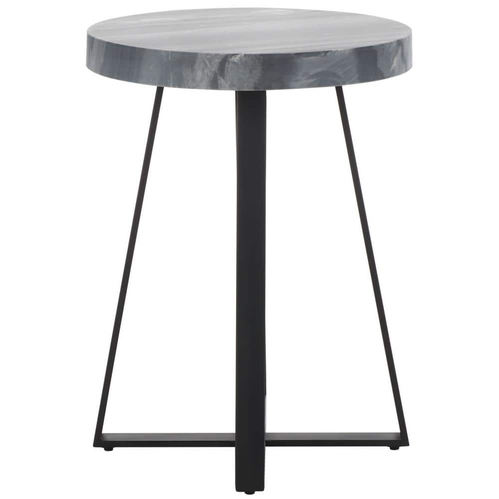 SAFAVIEH Guenon 18 in. Gray/Black Round Metal End Table ACC9801A - The ...