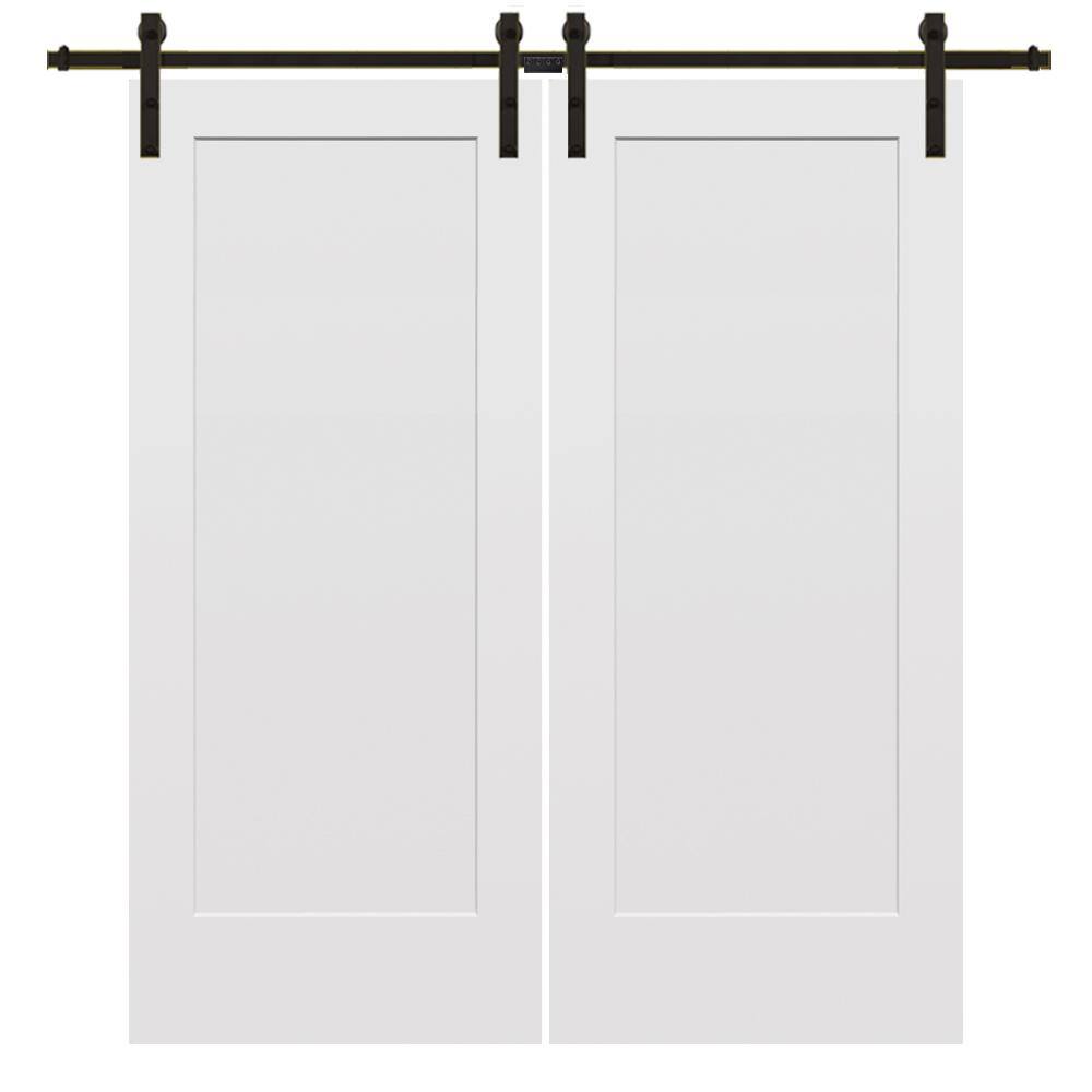 MMI DOOR 60 in. x 80 in. Smooth Madison Primed Composite Double Sliding ...