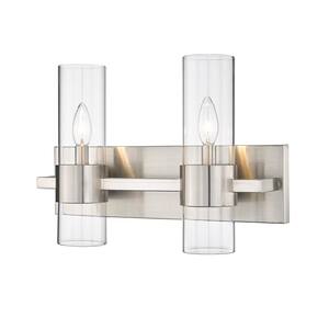 Lawson 4.75 in. 1-Light Wall Sconce Brushed Nickel with Clear Glass ...