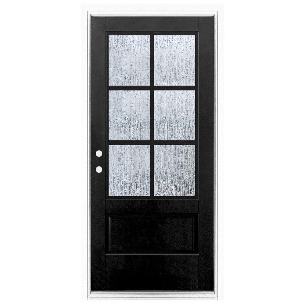 MP Doors 36 in. x 80 in. 3/4 Lite Right-Hand Inswing 6 Lite SDL Water ...