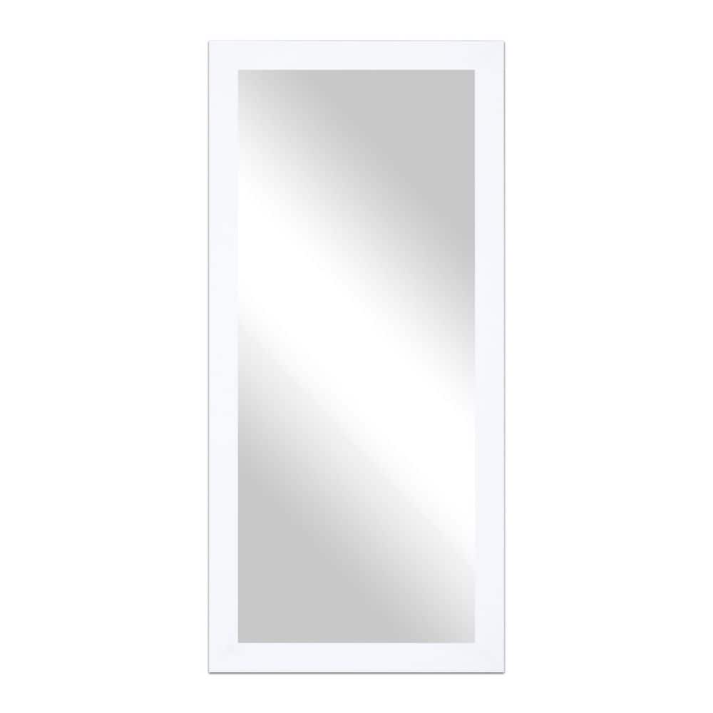 Rayne Mirrors Modern Rustic (34 in. W x 33 in. H) Gloss White MDF Wide ...