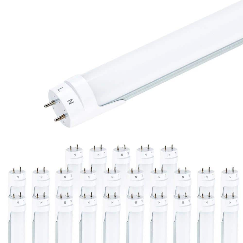 Viribright T8 LED Tube, 4Ft, 18W, Frosted, Bypass Type B, Daylight ...