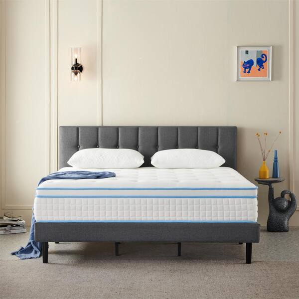 Ofanext King Medium Pocket Spring 12 in. Euro Top Mattress HD-KLA-012K ...