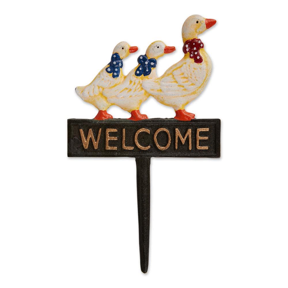 Zingz & Thingz Welcome Ducks Cast Iron Sign 4506282 - The Home Depot