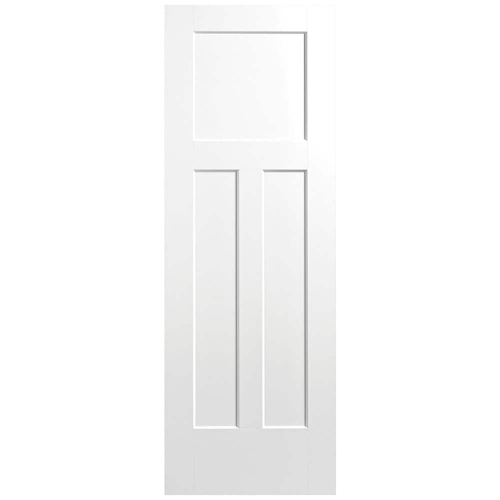 Masonite 28 in. x 80 in. 3-Panel Winslow Single Bore Hollow Core Ultra ...
