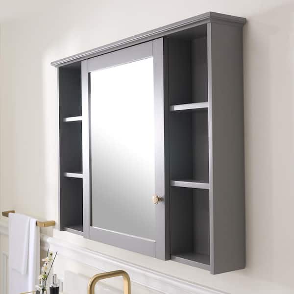 Gray medicine cabinet mirror store