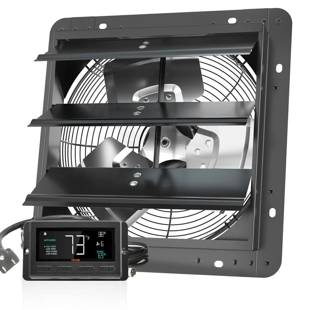 SKYSHALO Shutter Exhaust Fan, 10-Speed Adjustable Electric Wall Mount ...